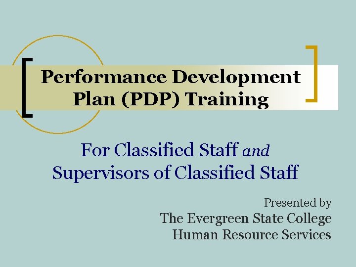 Performance Development Plan PDP Training For Classified Staff