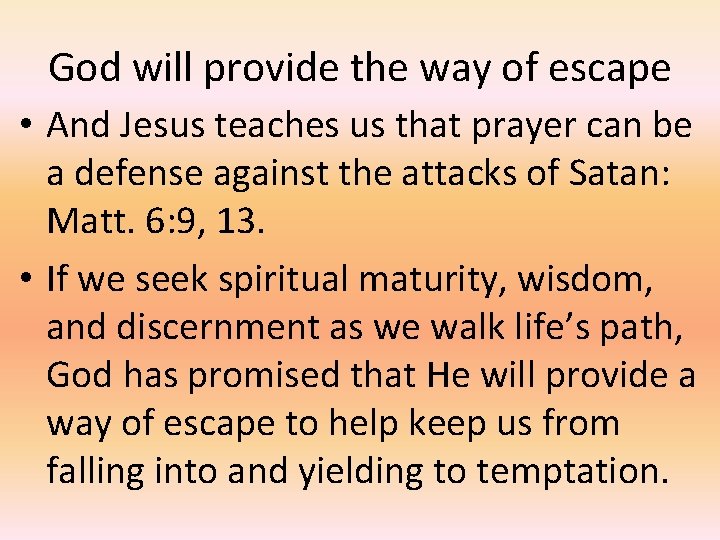 WHAT PAUL TEACHES US ABOUT TEMPTATION TEXT 1
