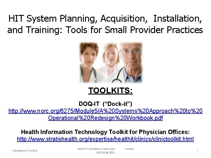 Working with HIT Systems Unit 8 b HIT