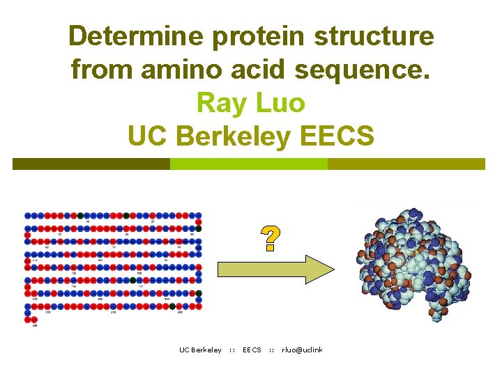Determine protein structure from amino acid sequence Ray