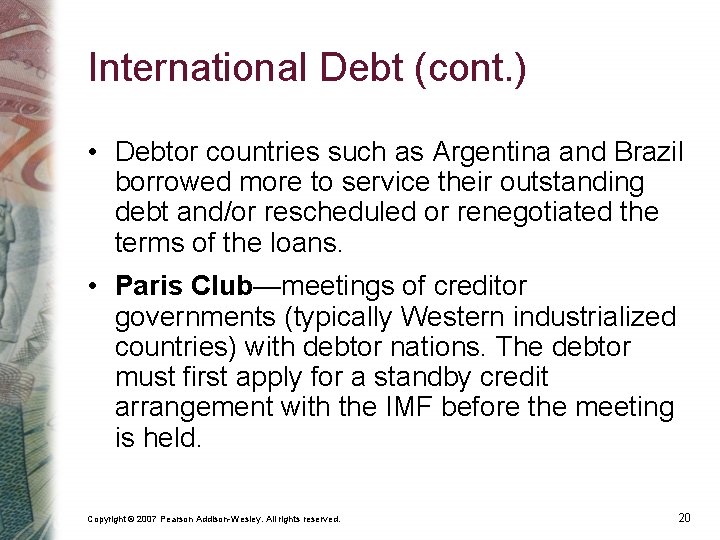 Chapter 20 International Banking Debt and Risk Topics