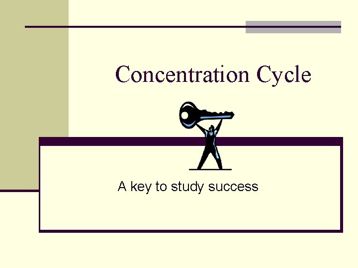 Concentration Cycle A key to study success Learning