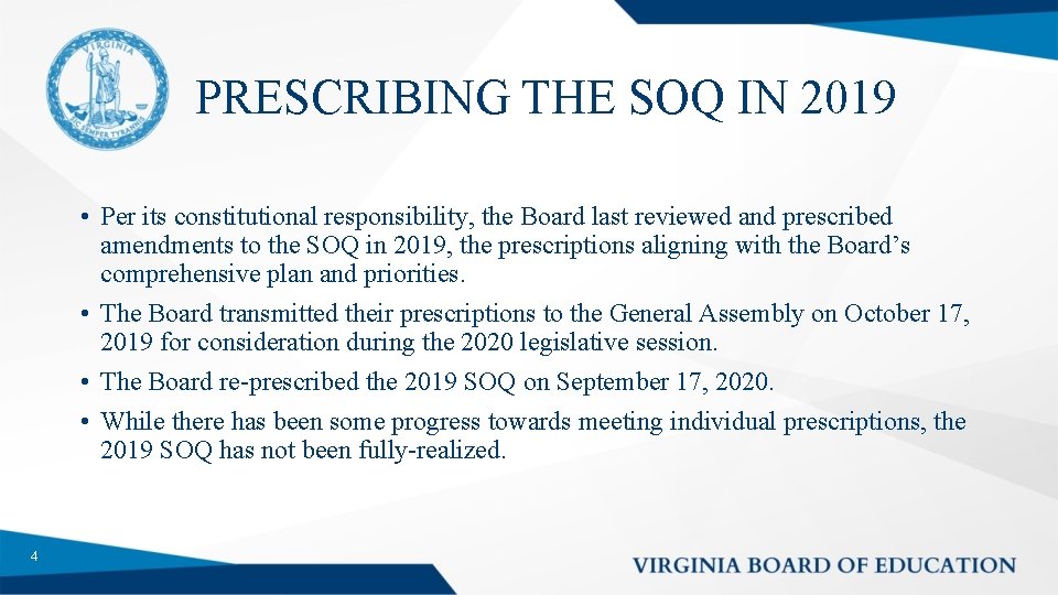 2021 BIENNIAL REVIEW OF THE STANDARDS OF QUALITY