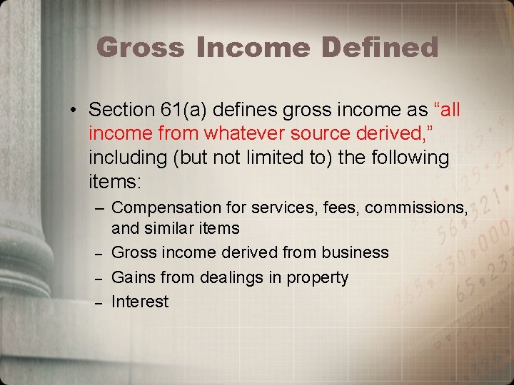 Chapter 3 Gross Income Inclusions Learning Objectives Explain