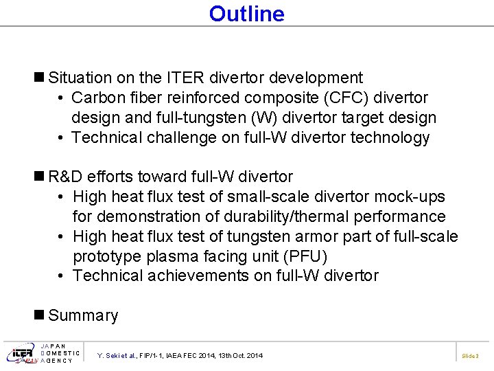 FIP1 1 Development of Tungsten Monoblock Technology for