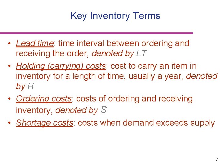 Chapter 11 Inventory Management 1 Types of Inventories