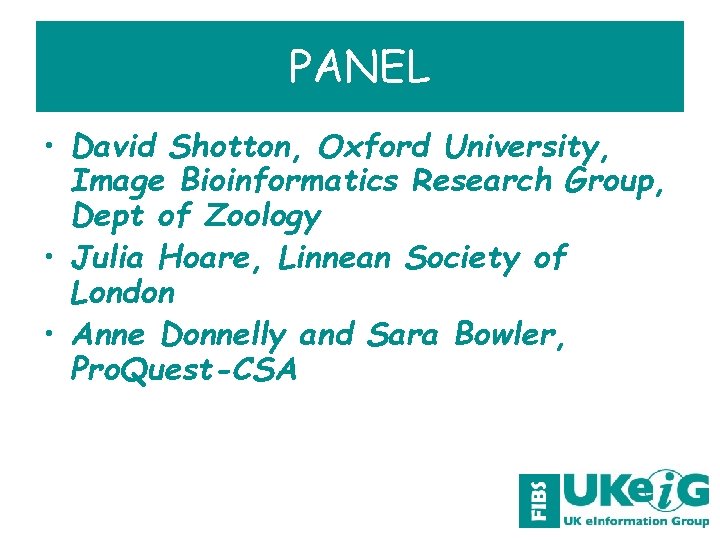 Image Management in Bio and Environmental Sciences New