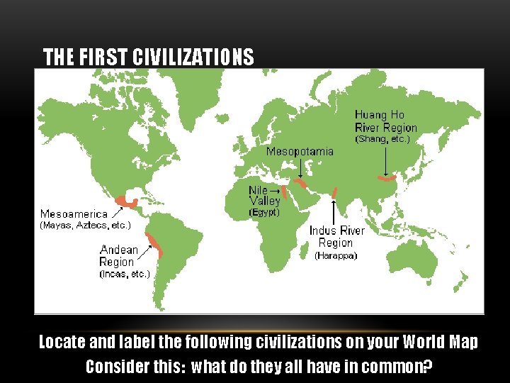 THE BIRTH OF CIVILIZATION LEARNING GOALS By the