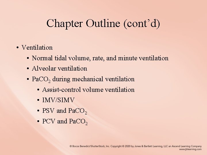 Chapter 7 Patient Stabilization Adjusting Ventilatory Support Chapter