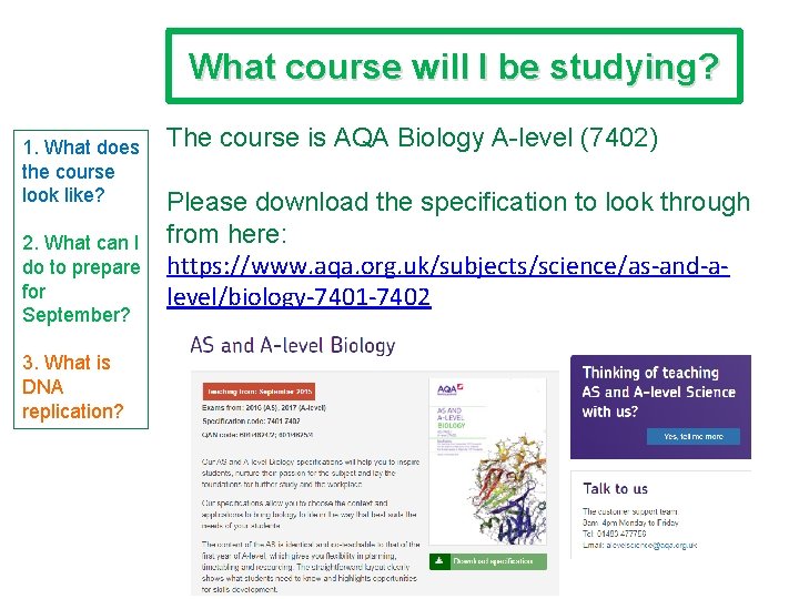 Alevel Biology Taster Lesson 1 What does the
