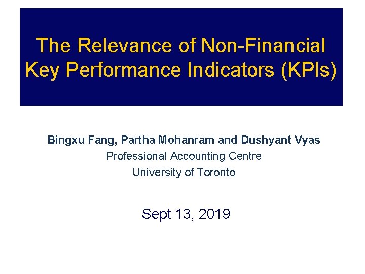 The Relevance of NonFinancial Key Performance Indicators KPIs