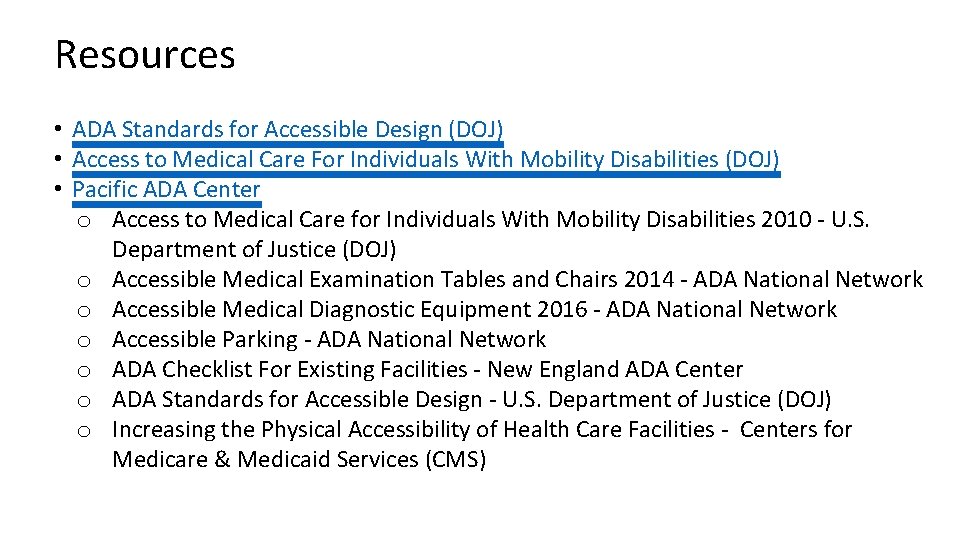 Healthcare the ADA Mell Toy GCSS and ODC