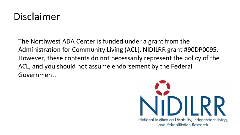 Healthcare the ADA Mell Toy GCSS and ODC