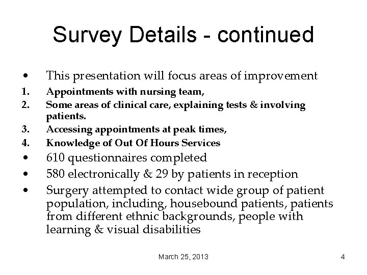 The Blundellsands Surgery Patient Reference Group Questionnaire Results