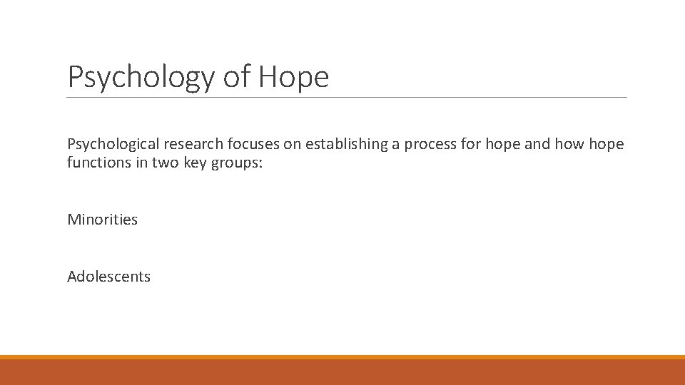 What is Hope and Can it be Taught