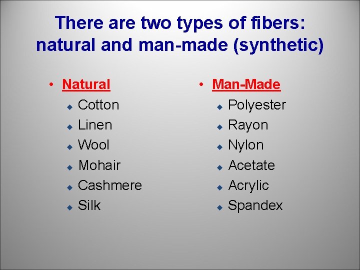 Chapter 10 Fibers Another example of trace evidence