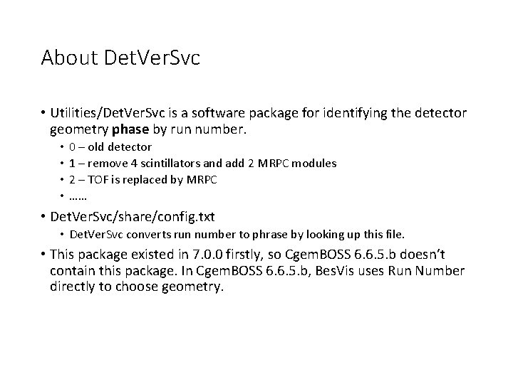 Select detector geometry by using Det Ver Svc