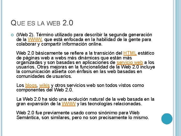 LA WEB 2 0 PRESENTADO POR IVONNE HERNANDEZ