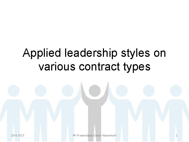 Applied leadership styles on various contract types 23