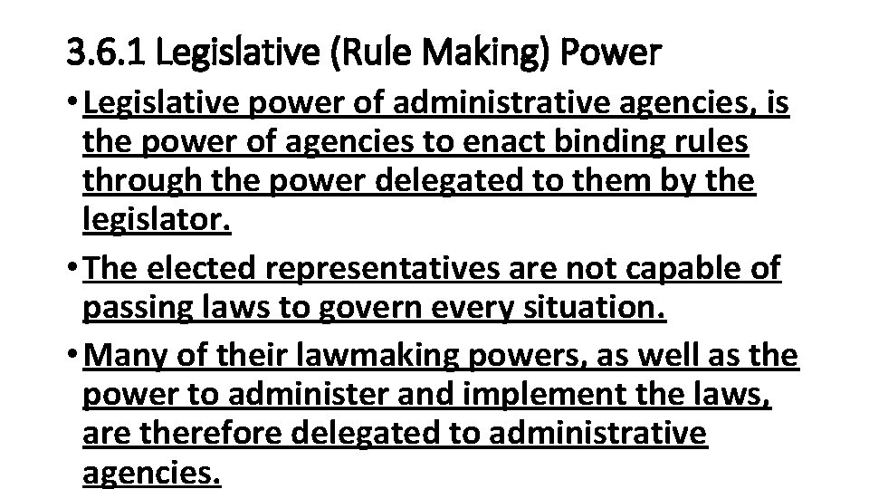 3 6 Classification of Powers of Administrative Agencies