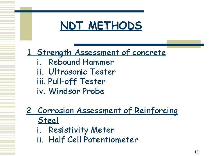 NON DESTRUCTIVE TESTING NDT EQUIPMENTS FOR EVALUATION OF
