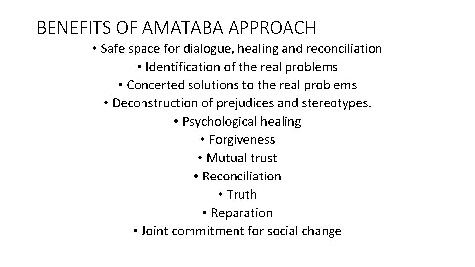 HEALING FOR PEACE A CONTRIBUTION OF ASSOCIATION MODESTE