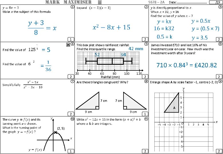 MARK MAXIMISER 5678 2 A Date 19 1