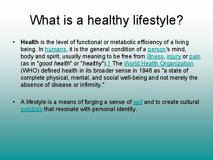Healthy lifestyle What is a healthy lifestyle Health
