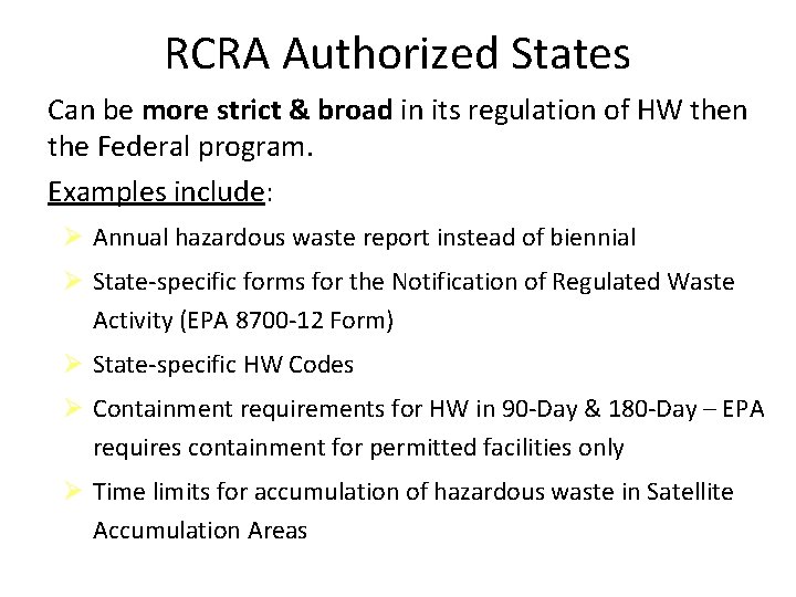 Beyond RCRA 101 NCDENR Division of Waste Management