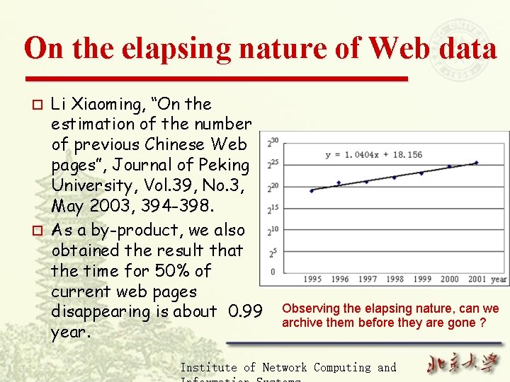 Web Info Mall the Chinese Web Archive how