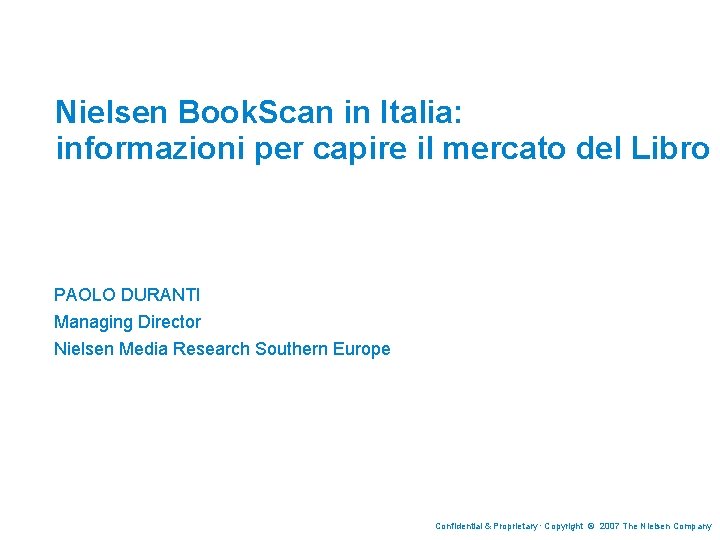 Nielsen Book Scan in Italia informazioni per capire