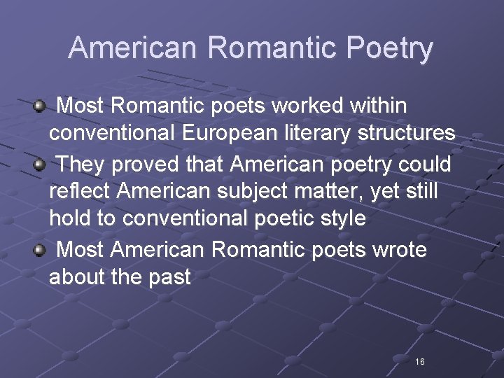 American Romanticism 1800 1860 1 Introduction The theme