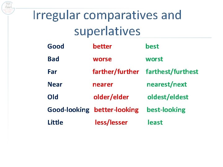 VY32INOVACE12 12 Comparatives and Superlatives PreIntermediate Level ...