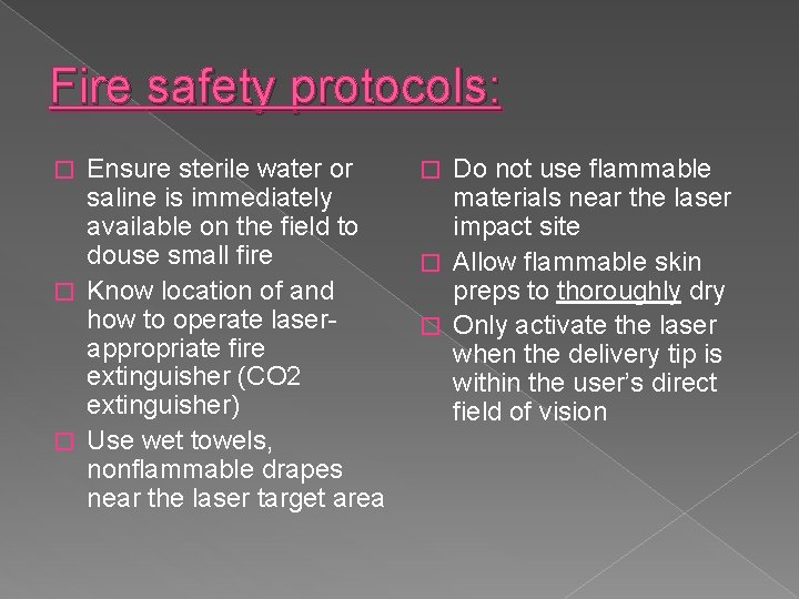 Laser safety Mercy Medical Center Operating Room Laser