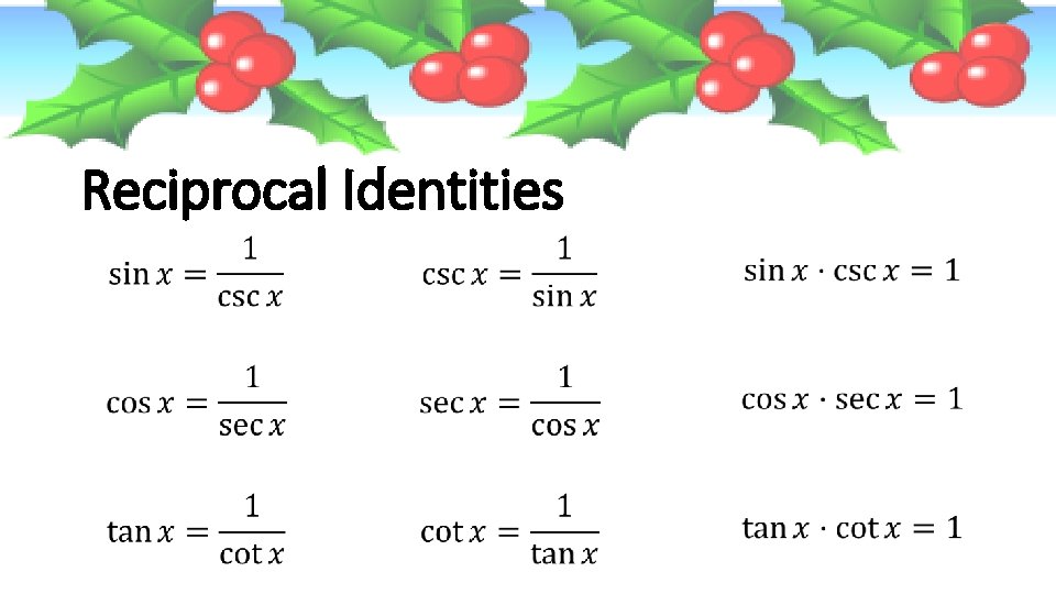 Warm Up Trigonometric Identities Section 5 1 Objectives