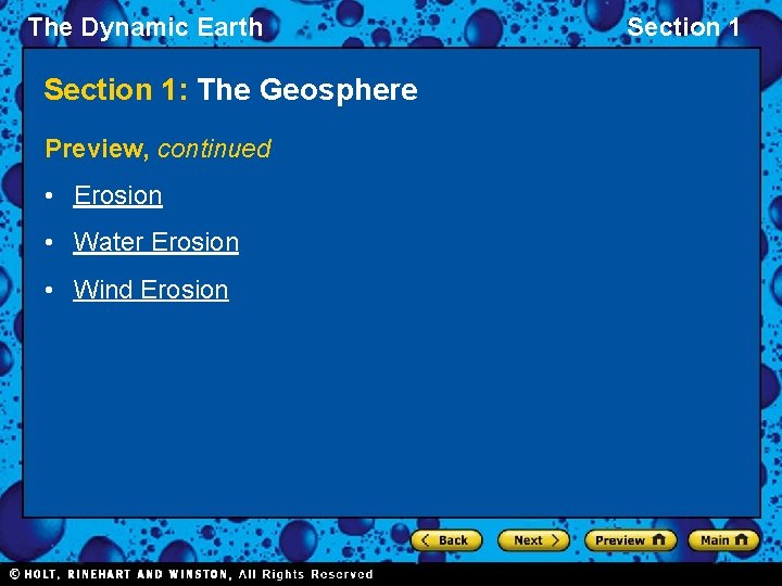 The Dynamic Earth Section 1 The Geosphere Preview