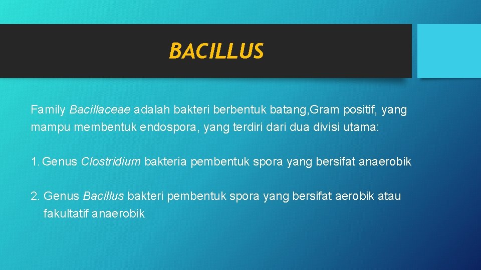 BACILLUS Bacillus cereus UNIVERSITAS DR SOETOMO FAKULTAS PERTANIAN