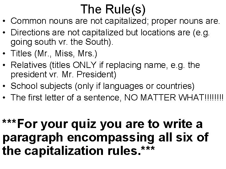 Skill of the Week 01 Capitalization Rules Example