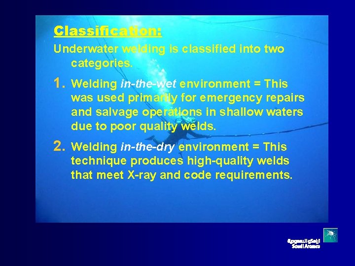 Underwater Welding Inspection Presentation Presented by Saiful Rizal