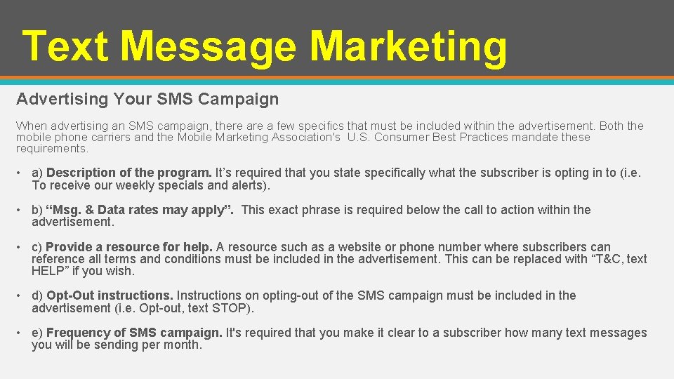 Text Message Marketing Presented by J W Owens