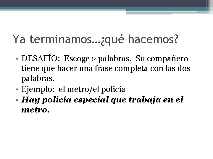 3 B Cmo se va Introduccin de vocabulario