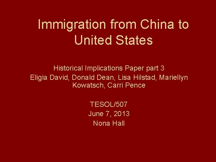 Immigration from China to United States Historical Implications
