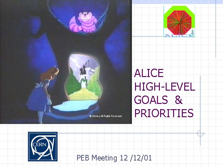 Disney All Rights Reserved ALICE HIGHLEVEL GOALS PRIORITIES