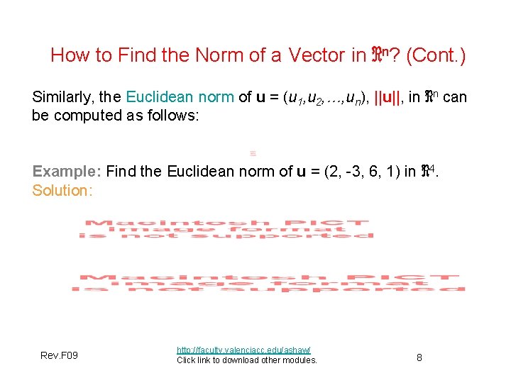 MAC 2103 Module 6 Euclidean Vector Spaces I