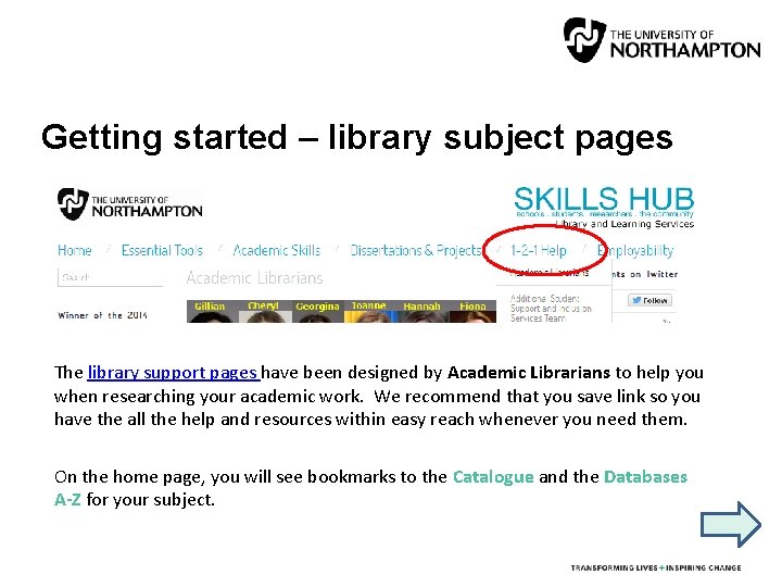 Using the University of Northampton Library A student