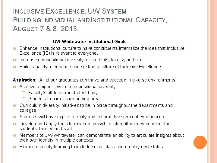 INCLUSIVE EXCELLENCE Liberal Education and Americas Promise January