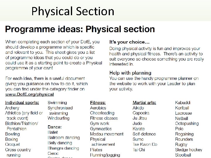 The Duke of Edinburgh Bronze Award Parents Carers