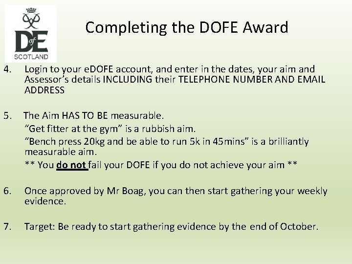 The Duke of Edinburgh Bronze Award Parents Carers