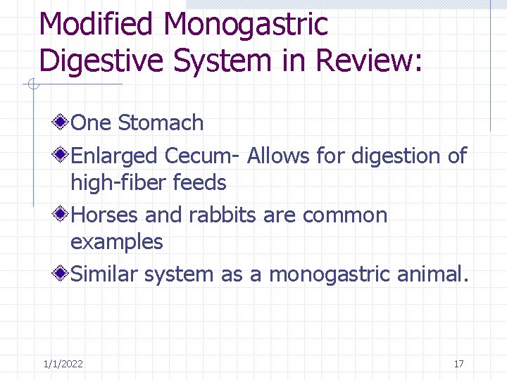Modified Monogastric Digestive System of the Horse 112022