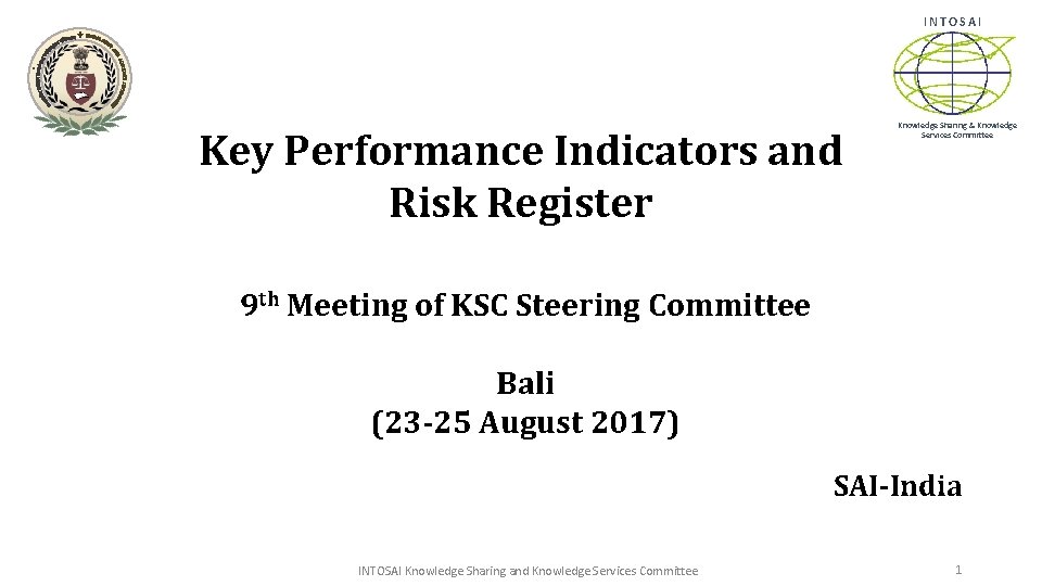 INTOSAI Key Performance Indicators and Risk Register Knowledge